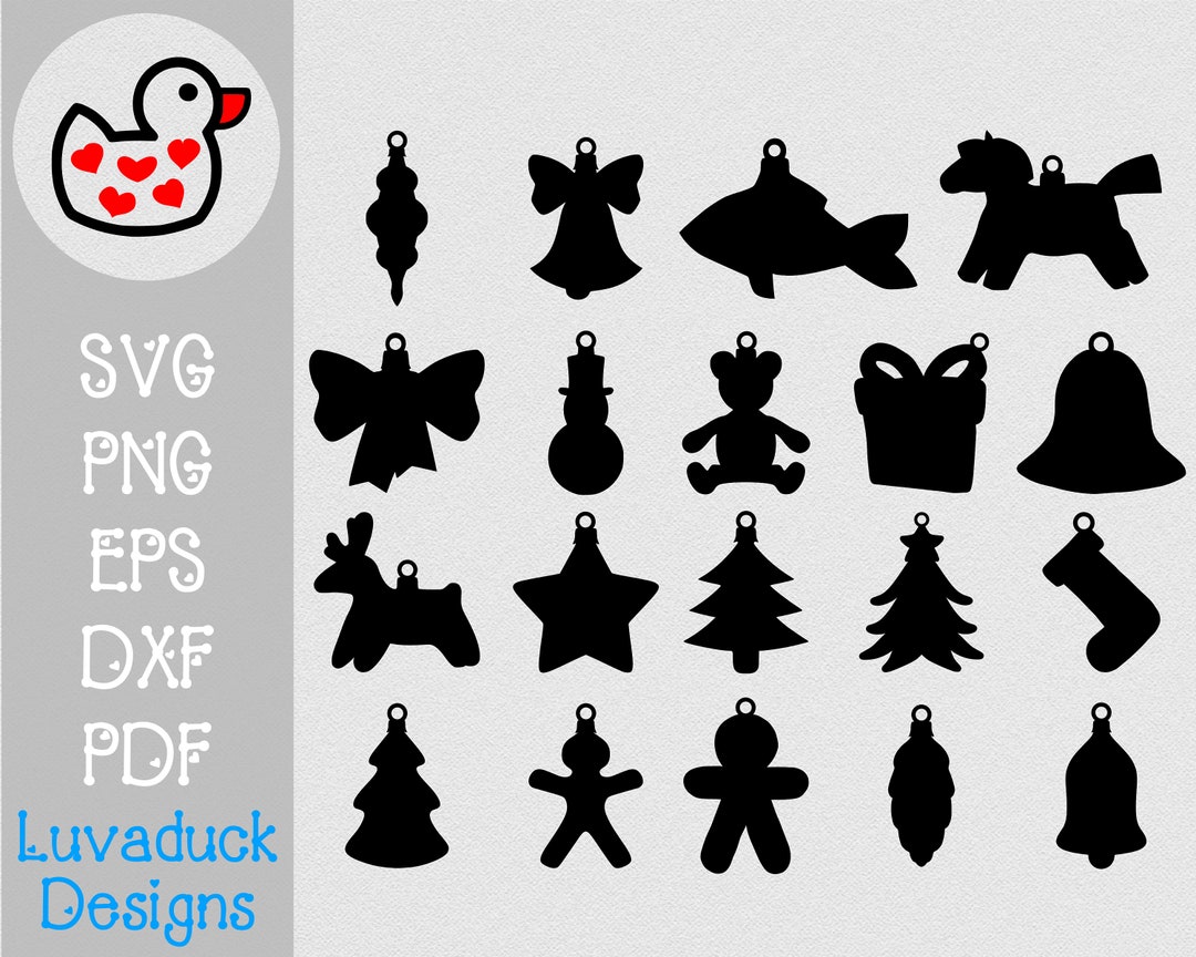 Christmas Decorations SVG Silhouette Vector Design Eps Dxf Pdf Png ...