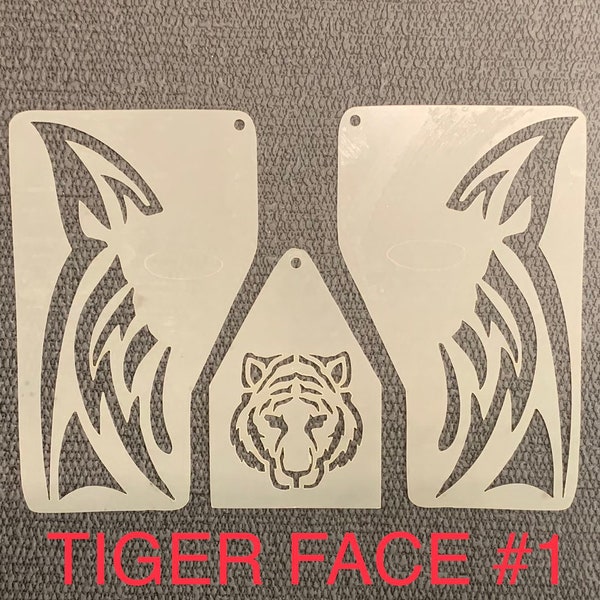 Tiger Face Paint Stencil - Etsy