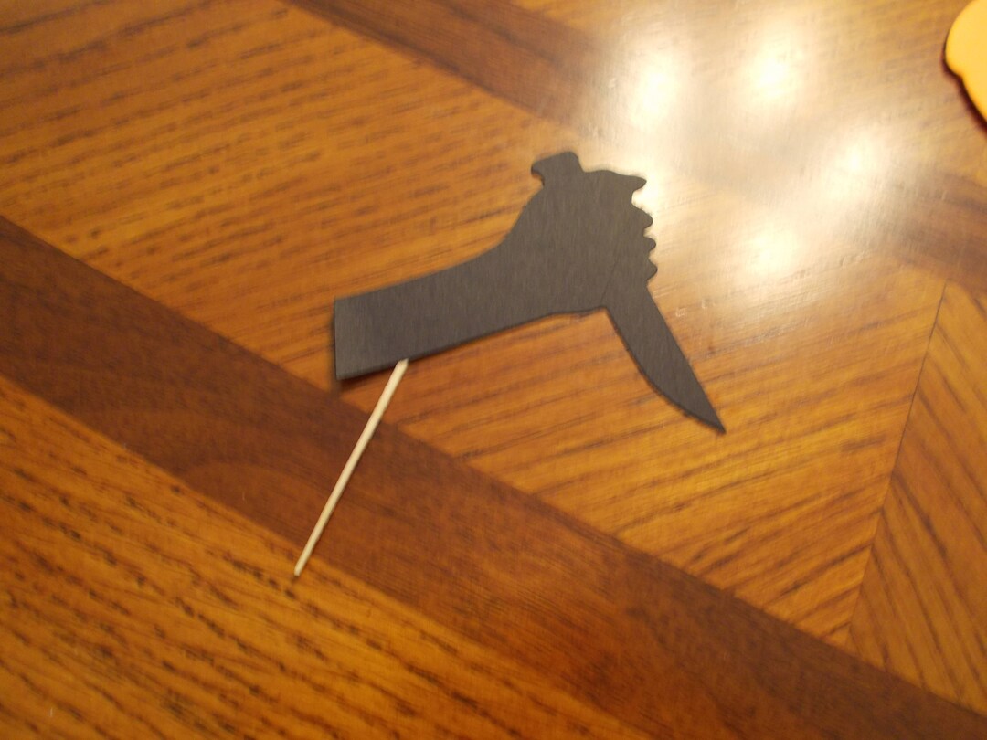 Lot of 12 Stabbing Hand Cupcake Toppers! Choose Your Color!! Double ...