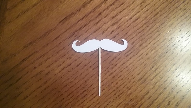 Lot of 12 Moustache Cupcake Toppers! Choose Your Color! Double Sided ...