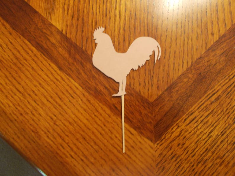 Lot of 12 Rooster Cupcake Toppers Choose Your Color Double - Etsy