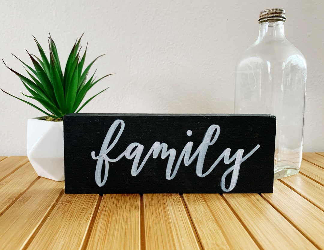 Family Hand-lettered Wood Block Sign - Etsy
