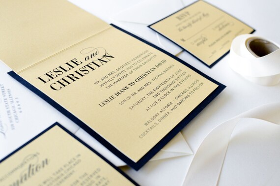 INVITATION SAMPLE Pale Blue Ivory Gold Gold Foil The Beloved Suite ...