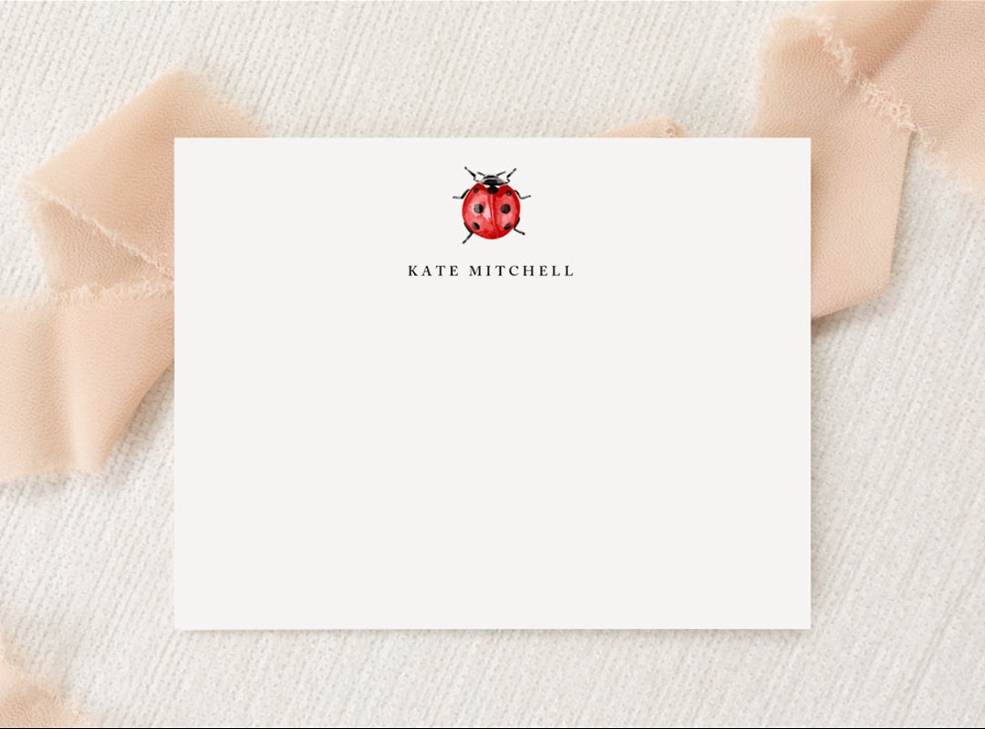 Personalized Custom Ladybug Stationery | Stationary | Monogram | Flat ...