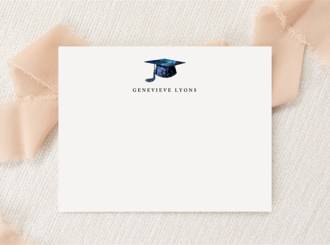 Personalized Custom Graduation Cap Thank You Stationery | Stationary ...