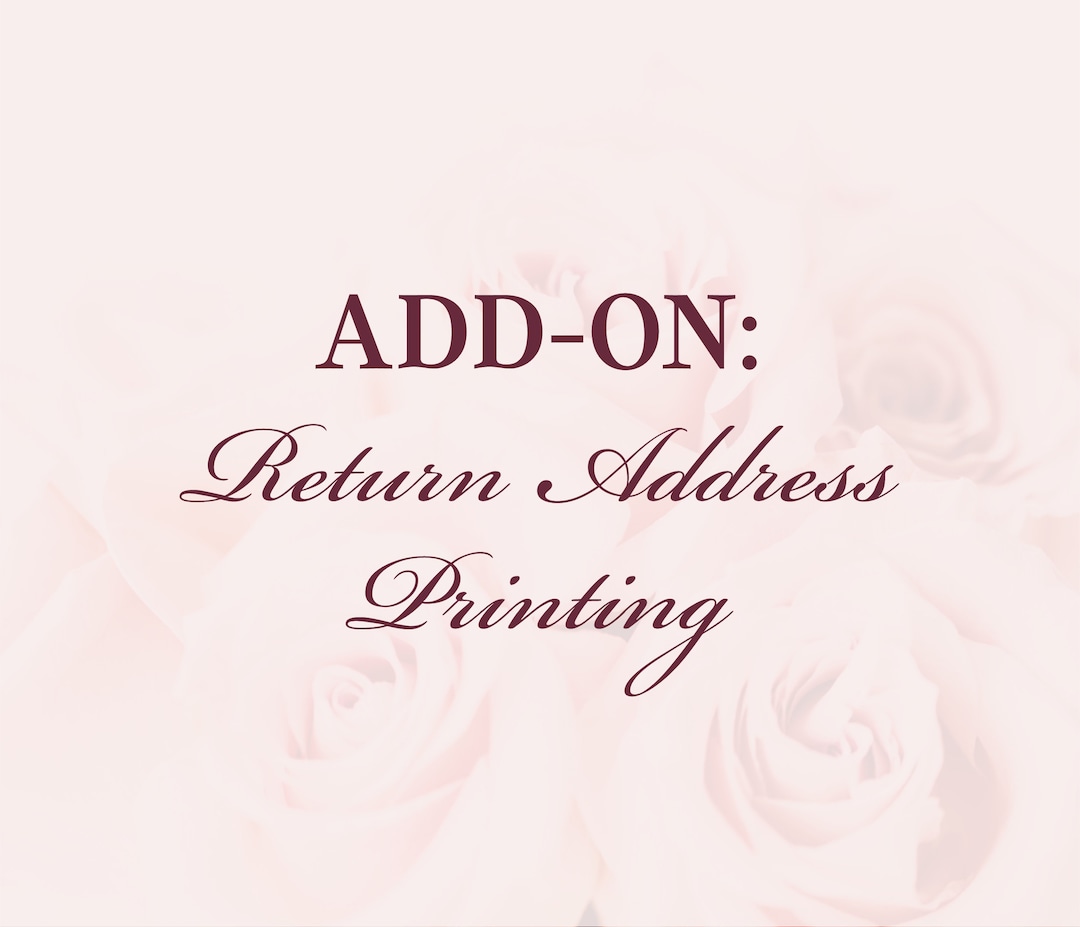 ADD-ON | Return Address Envelope Printing - Etsy