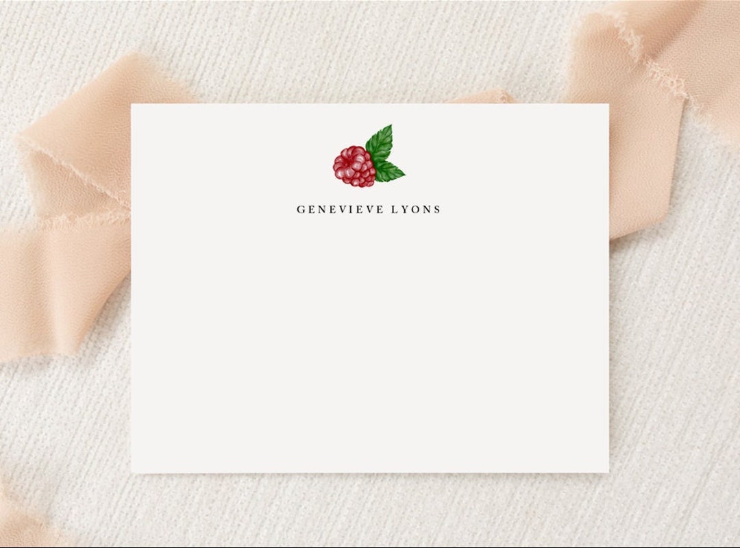 Personalized Custom Raspberry Print Card Stationery | Stationary ...