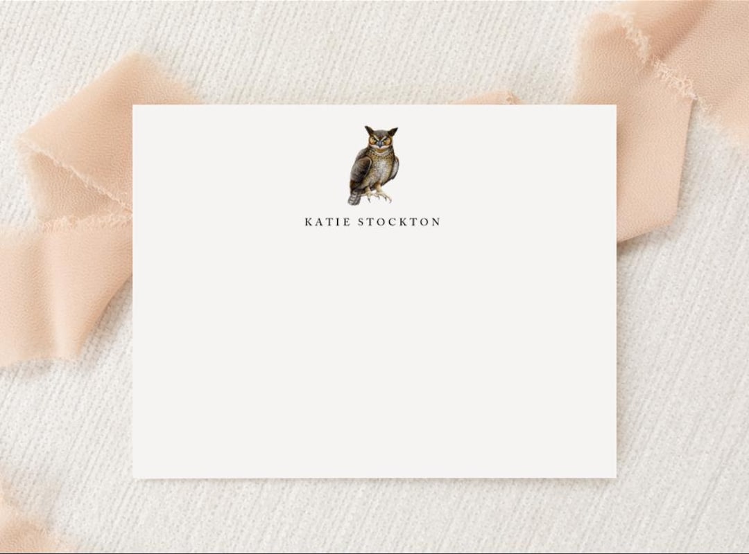 Personalized Custom Great Horned Owl Stationery | Stationary | Flowers ...
