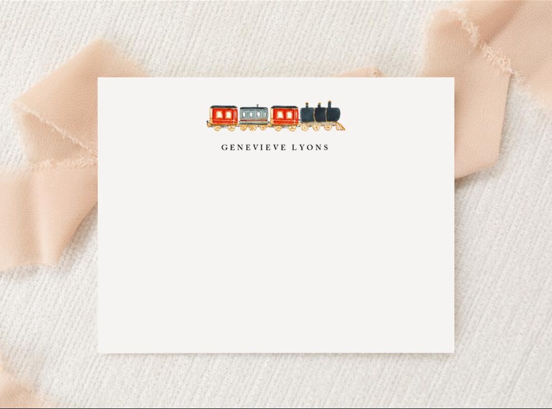Personalized Custom Train Lover Steam Engine Stationery Set | Monogram ...