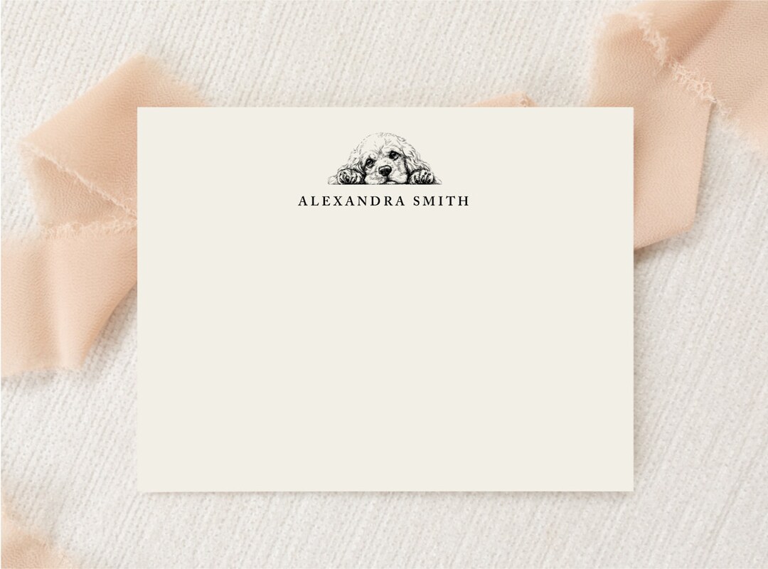 Personalized Custom Cocker Spaniel Stationery | Stationary | Monogram ...