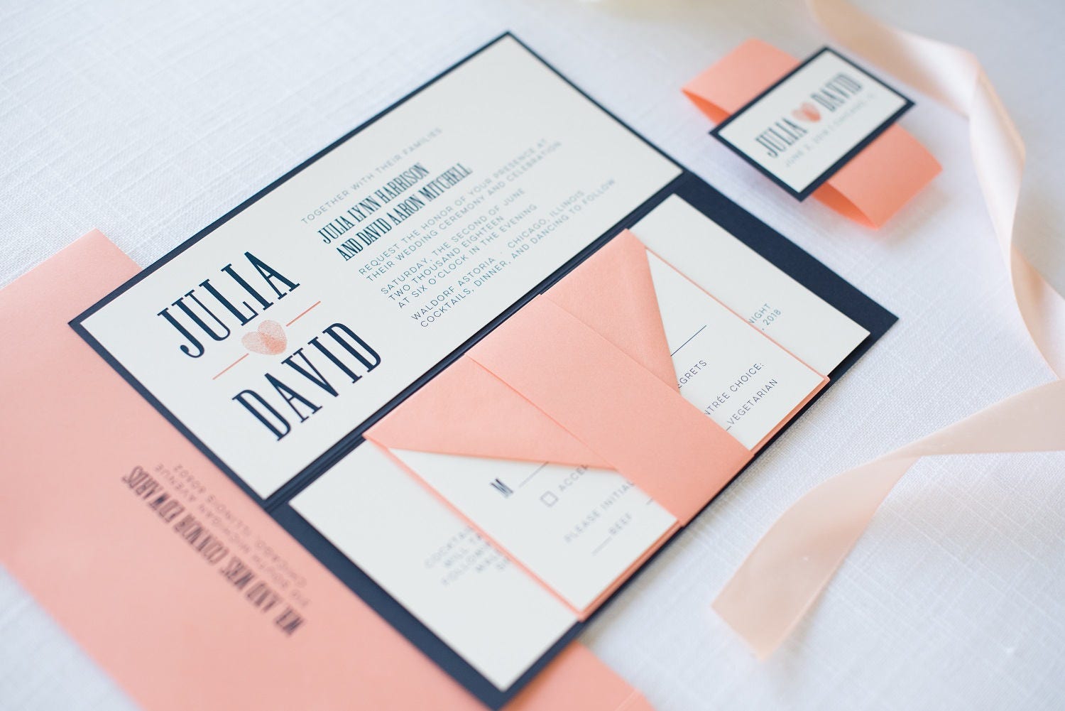 INVITATION SAMPLE Modern Formal Folding Wedding Invitation - Etsy