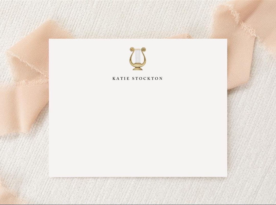 Personalized Custom Gold Lyre Stationery | Stationary | Lyre Gift ...