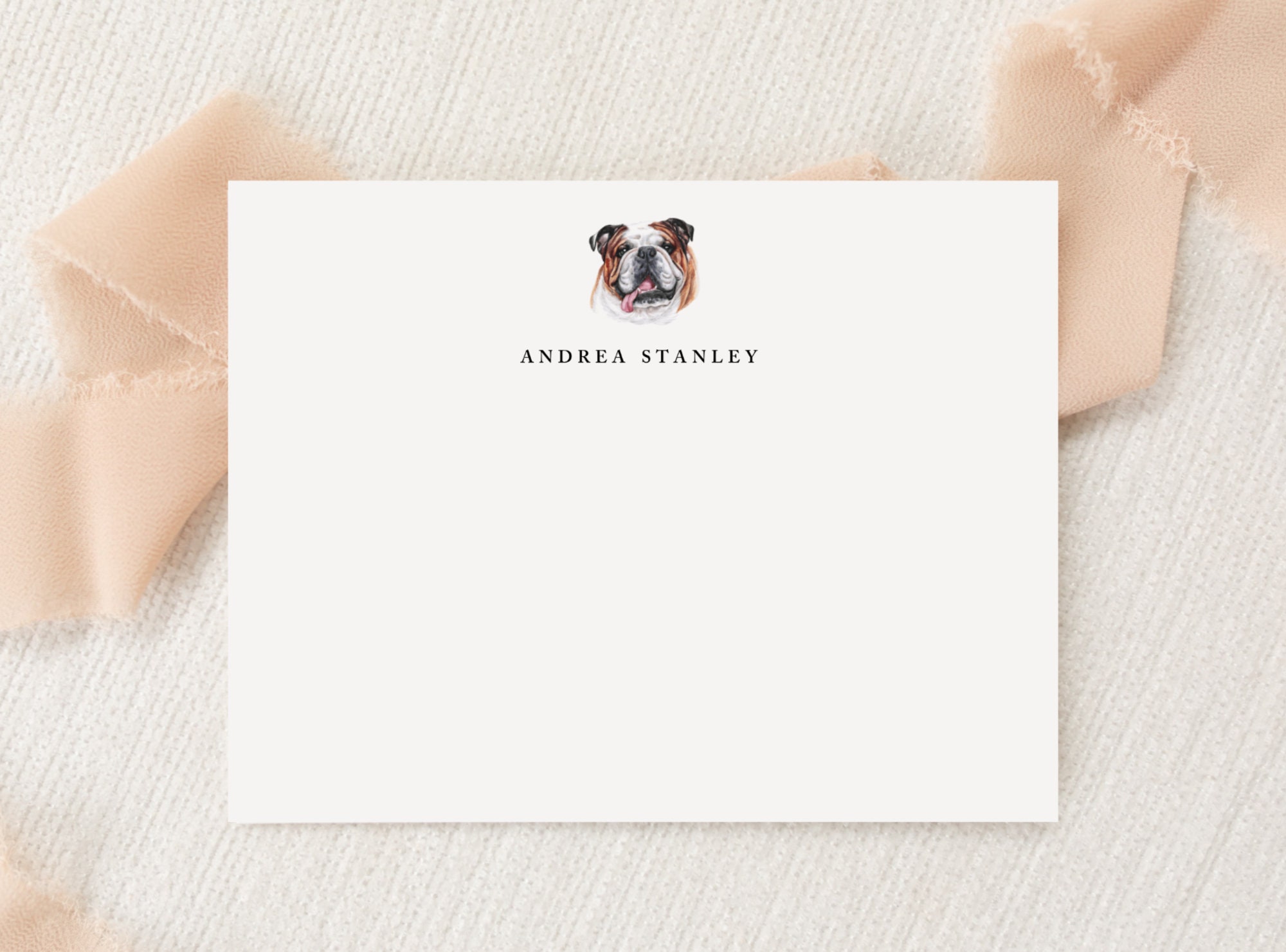 Personalized Custom English Bulldog Dog Stationery | Etsy