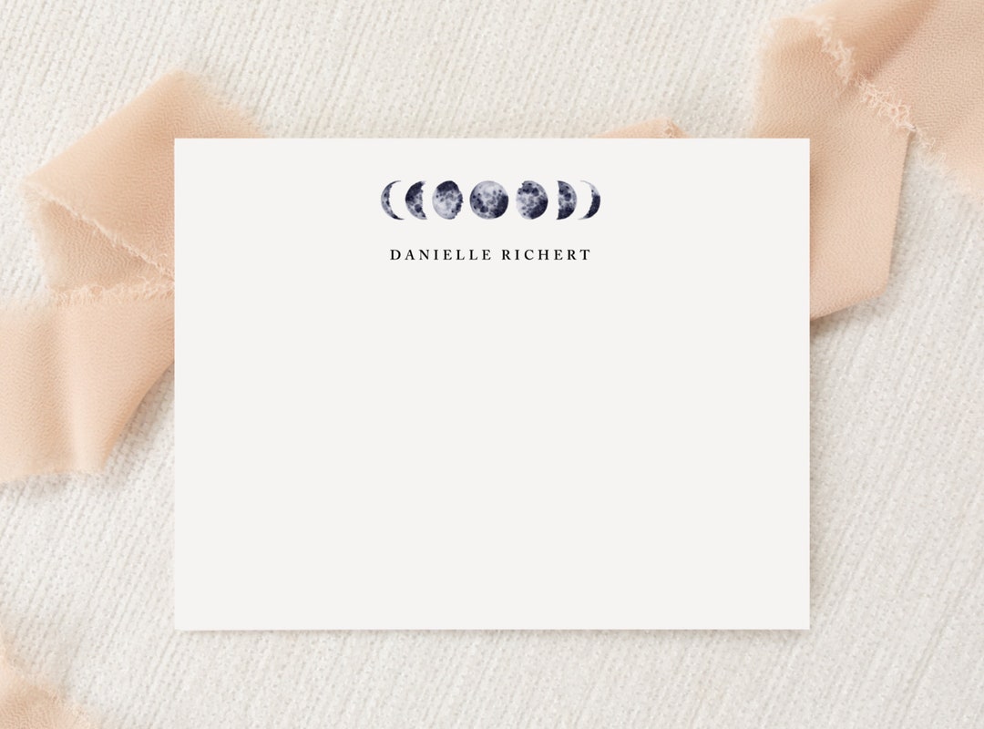 Personalized Custom Moon Phases Stationery | Stationary | Monogram ...