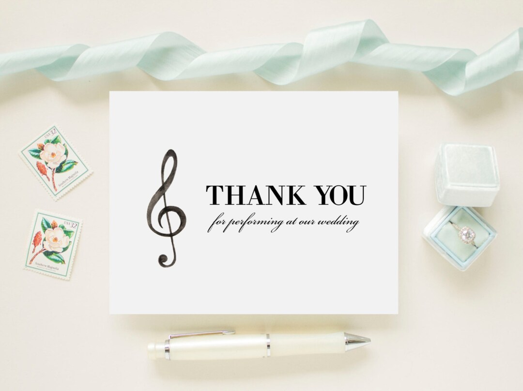 Thank You Card for Your Live Band, Vocalist, String Quartet, DJ ...