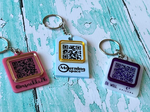 QR Code Keychain Personalized QR Code QR Marketing Gift for | Etsy