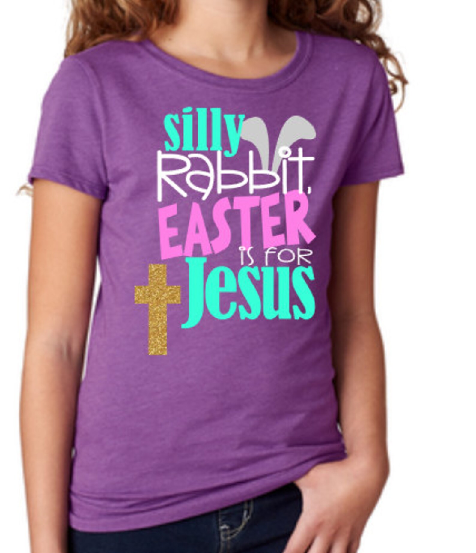 Girls Easter Shirt, Easter is for Jesus, Kids Easter Outfit, Rabbit ...