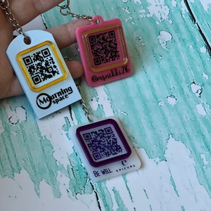 QR Code Keychain, Personalized QR Code, QR Marketing, Gift for Co ...