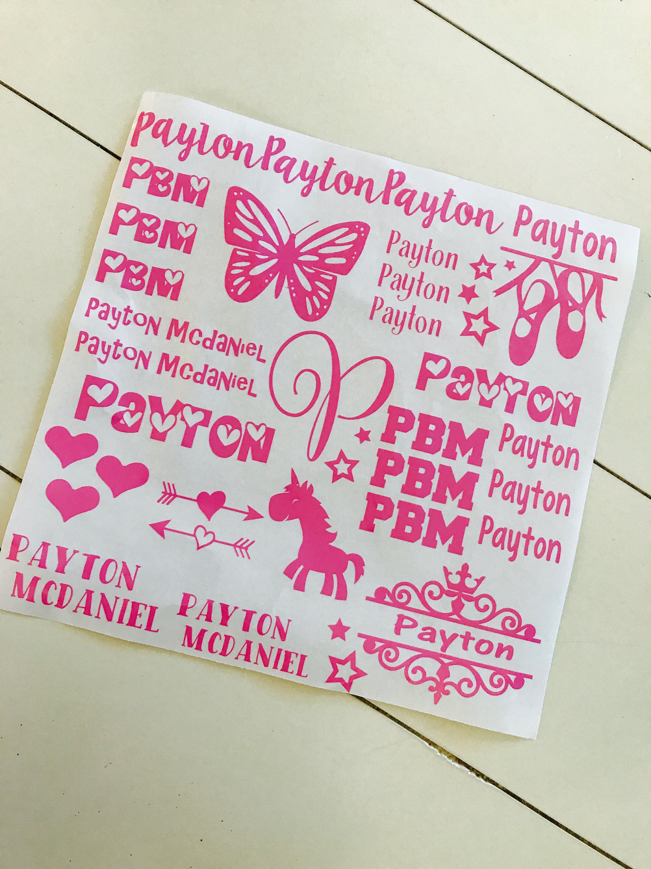 Back to school decal Girls monogram decals Name decal Kids | Etsy