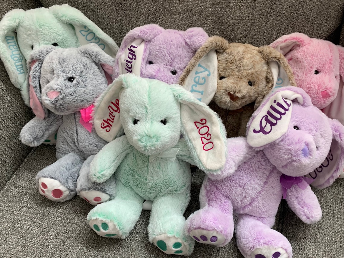 Personalized Easter Bunny Printed Custom Bunny Monogrammed - Etsy