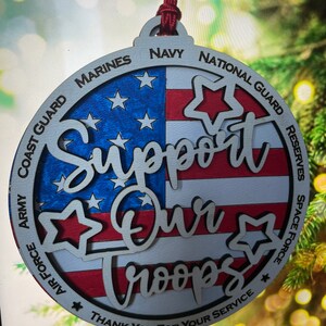 Military Ornament, Support Our Troops, USA Ornament, Christmas Ornament ...