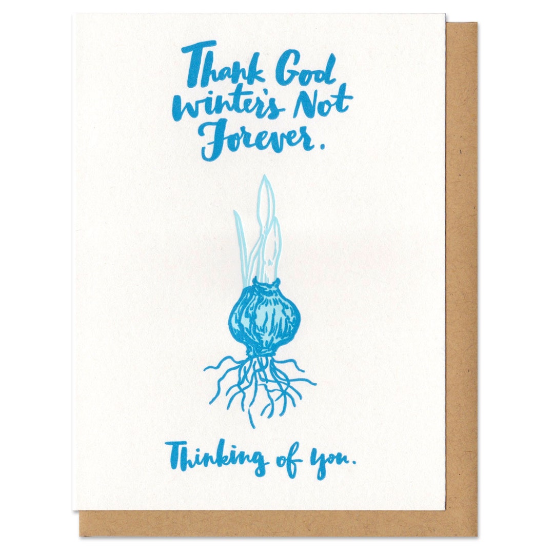 Thank God Winter's Not Forever. Thinking of You. Greeting Card Boxed ...