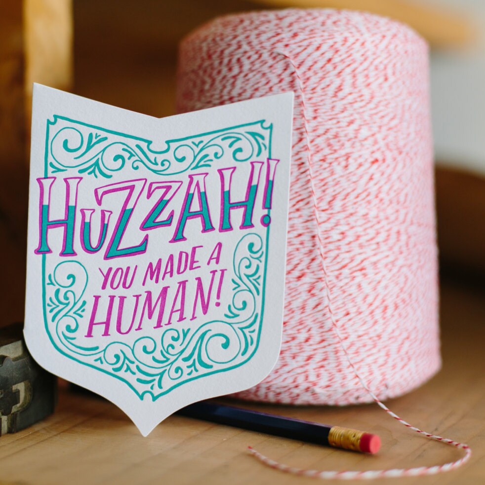 Huzzah You Made A Human Baby Greeting Card | Etsy