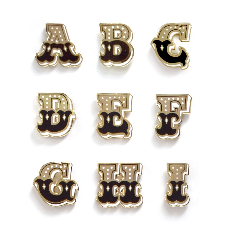 Enamel Letter Pin - Etsy