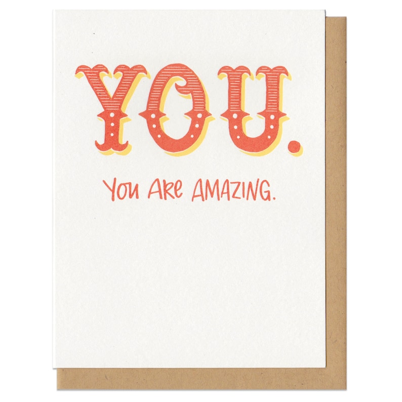YOU. You Are Amazing. Greeting Card - Etsy