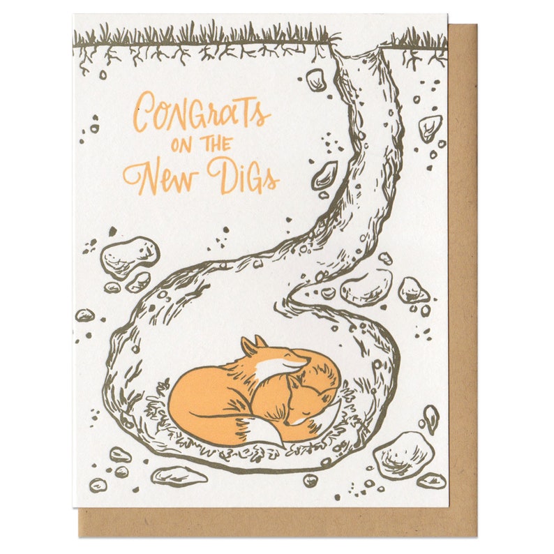 Congrats on the New Digs Foxes Greeting Card - Etsy