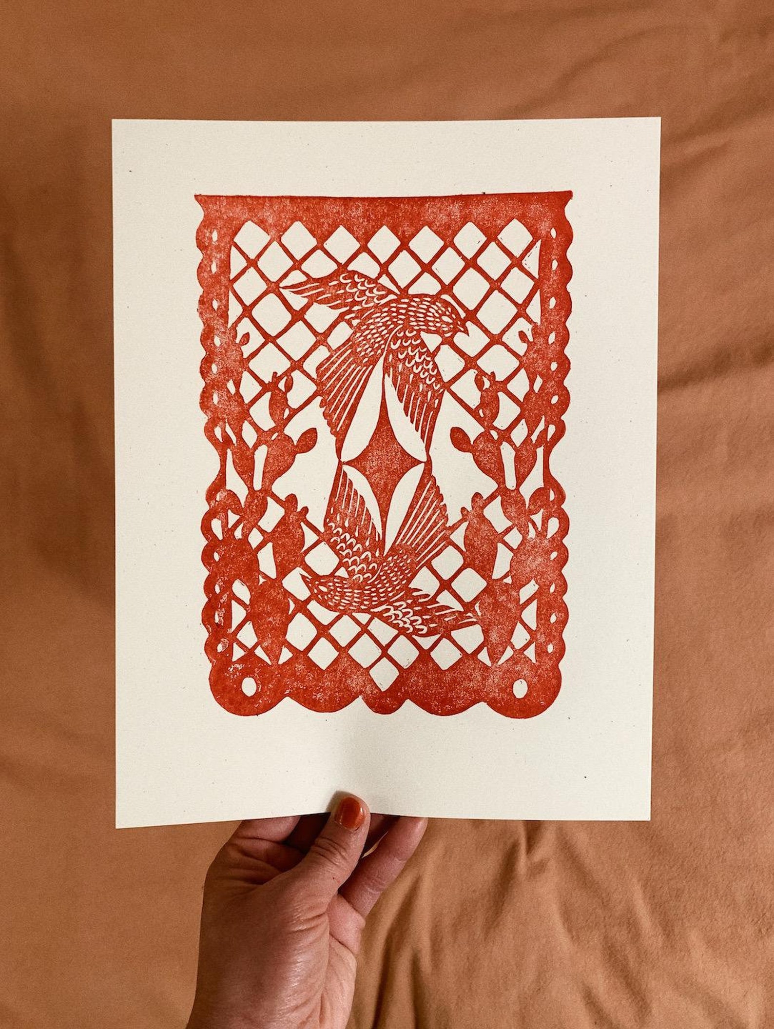Papel Picado Block Print | 8.5" X 11" Linocut Art Print, Printmaking ...
