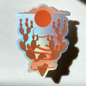 Desert Holographic Sticker, Matte, Paper Goods, Stationery, Bumper ...