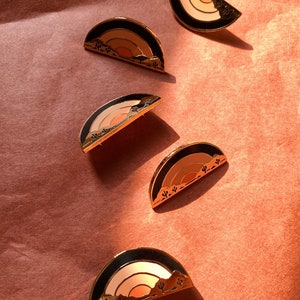 Sundown Enamel Pin, 1.5" Hard Enamel Pin in Gold Finish. Desert ...