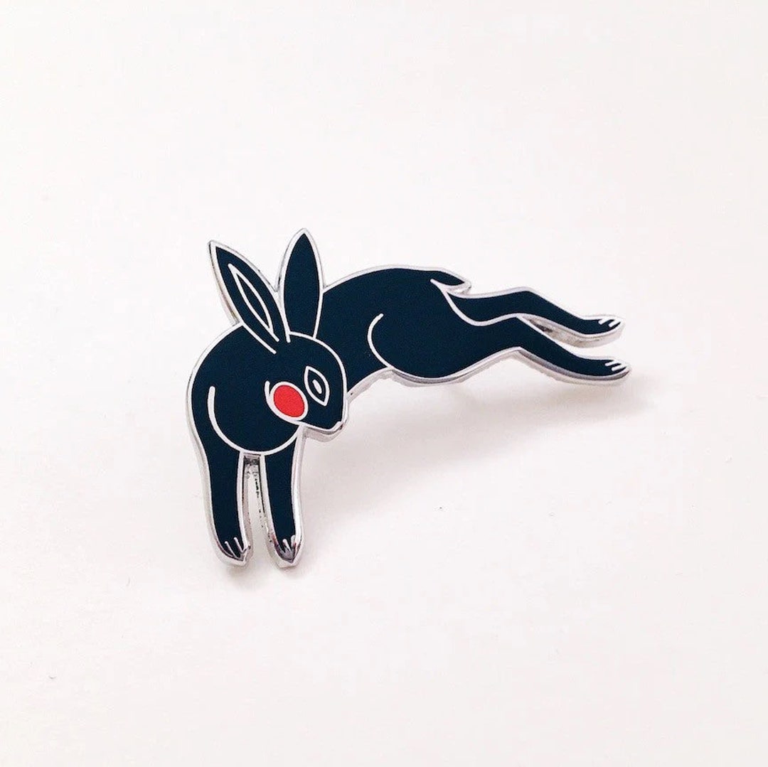 SECONDS SALE - Slightly Imperfect Sale Pin - Black Rabbit Enamel Pin, 1 ...