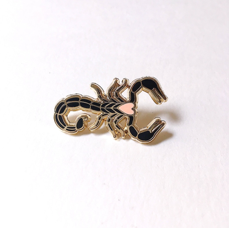 Scorpion Enamel Pin Black 1.2 Hard Enamel in Gold - Etsy
