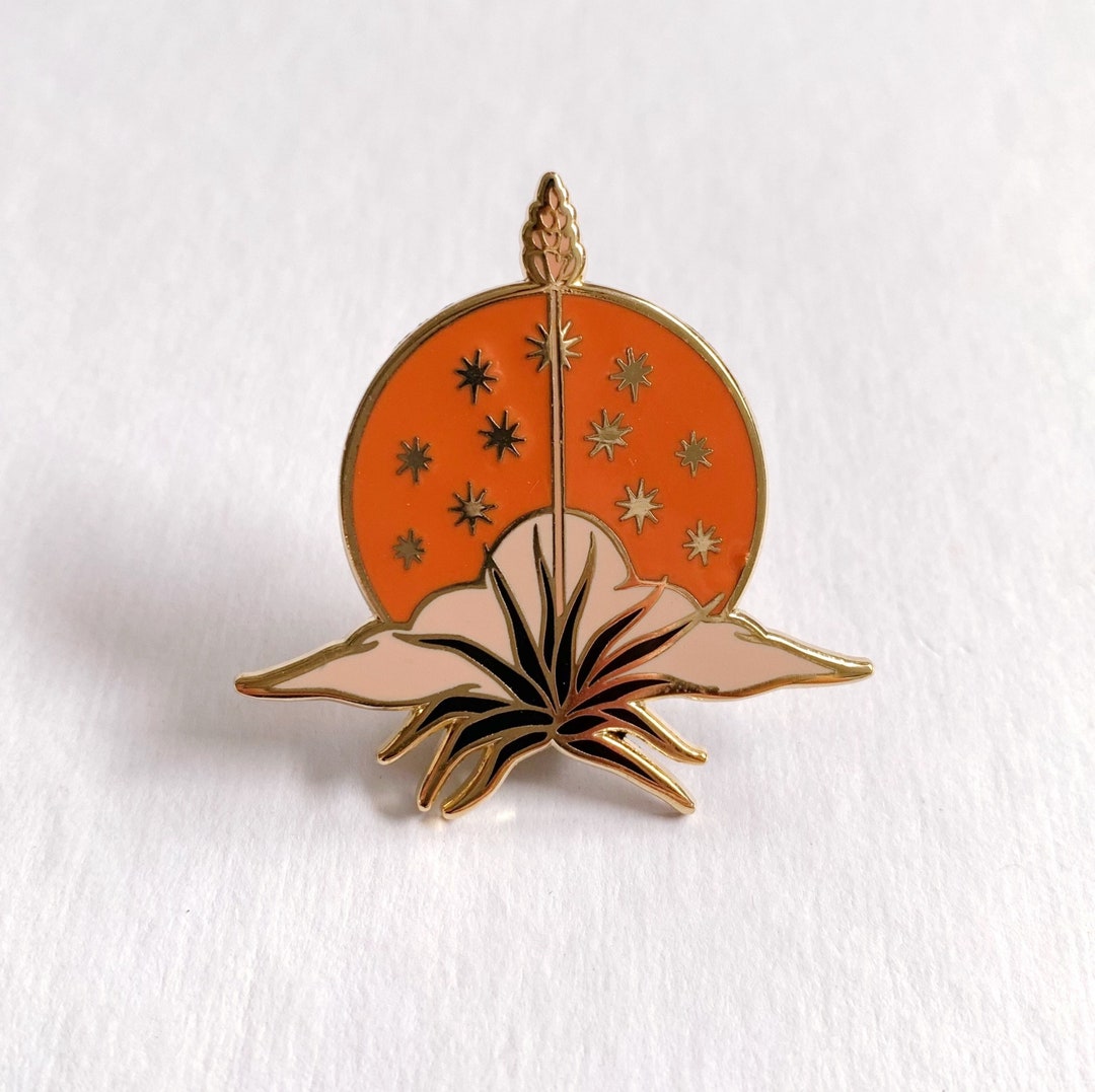 Yucca Enamel Pin, 1.6" Hard Enamel Pin. Gold Metal Finish. Wedding ...