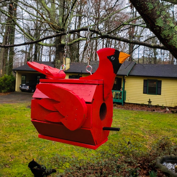 Cardinal Birdhouse - Etsy