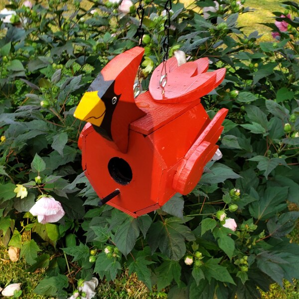 Cardinal Birdhouse - Etsy