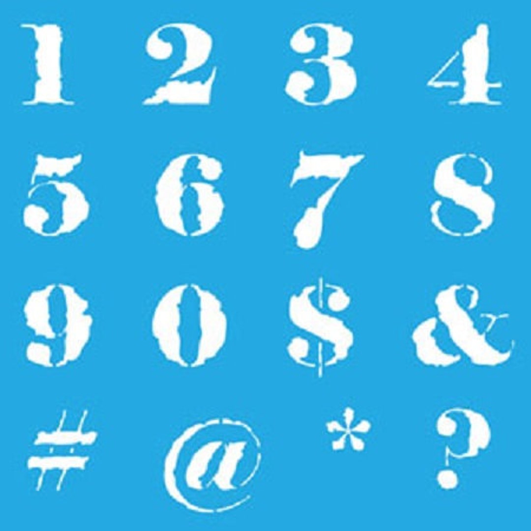12 X 12, Americana Decor-stencils, Distressed Numbers, Numbers Are ...