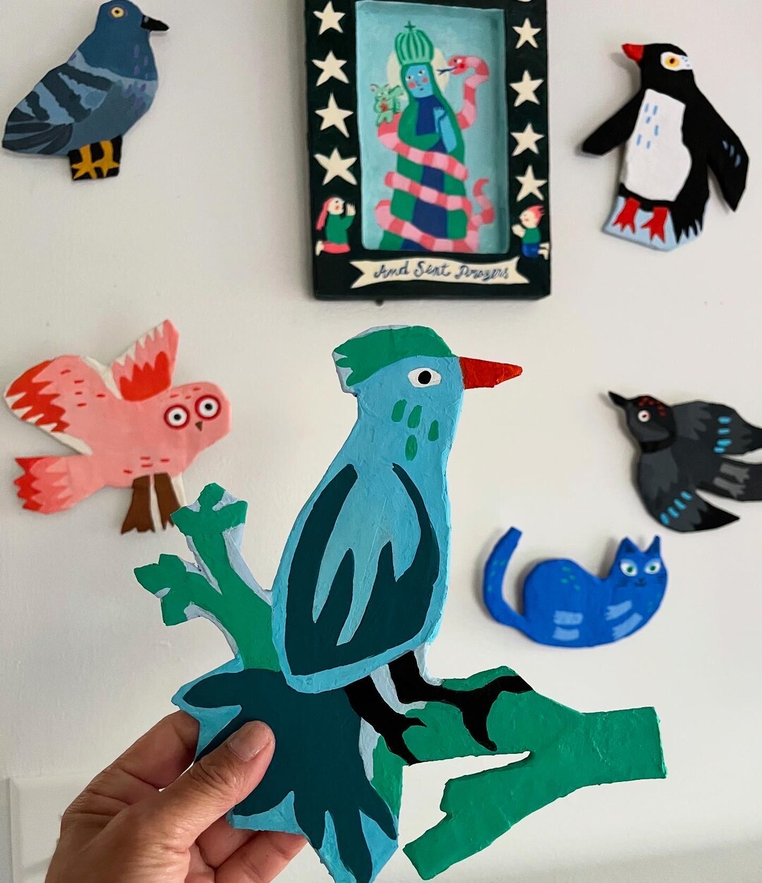 Blue Bird • Paper Mache Art - Etsy