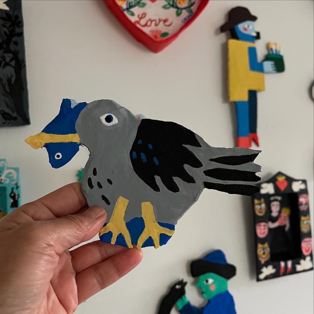 Seagull Eating• Paper Mache Art - Etsy