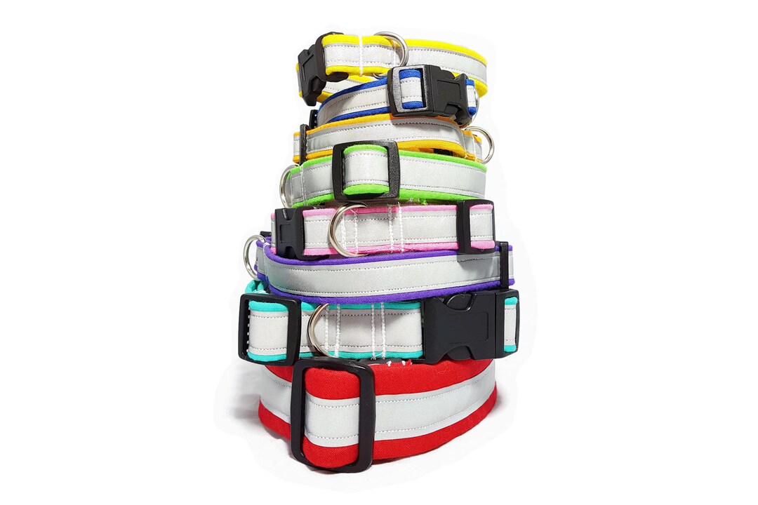 Dog Collar reflector 20 Colors Reflective High Visibility Cotton Dog ...
