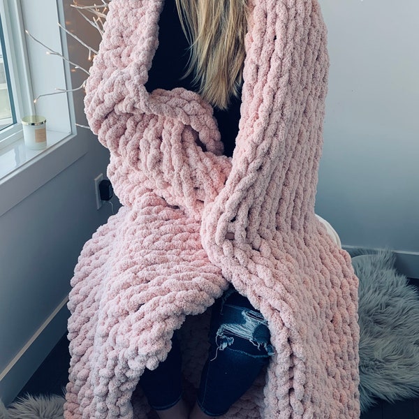 Chunky Knit Blanket - Etsy Canada