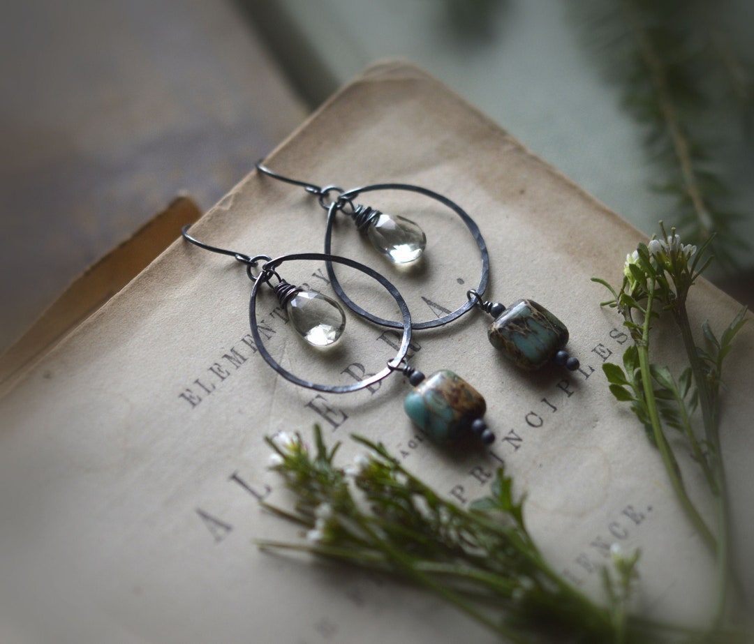 Dovely Realms No. 9. Rustic Hammered Textured Hoop Sterling Silver ...
