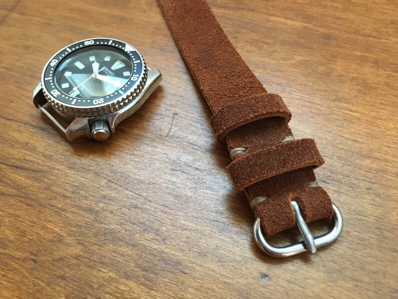 Tobacco Suede Single Pass through watch strap Timex NATO 18mm | Etsy Tobacco Suede Single Pass through watch strap Timex NATO 18mm | Etsy