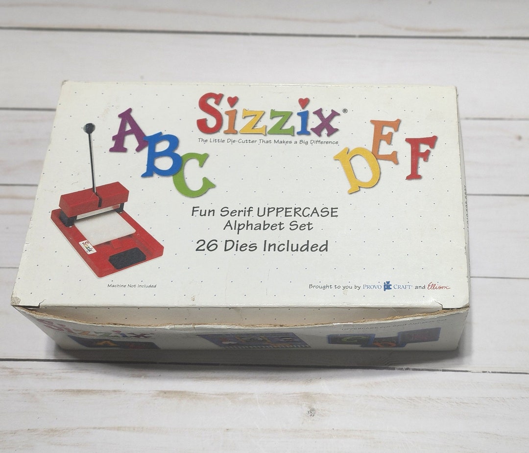 Sizzix FUN SERIF Uppercase Alphabet Die Cut Collection 26 Letter Set A ...
