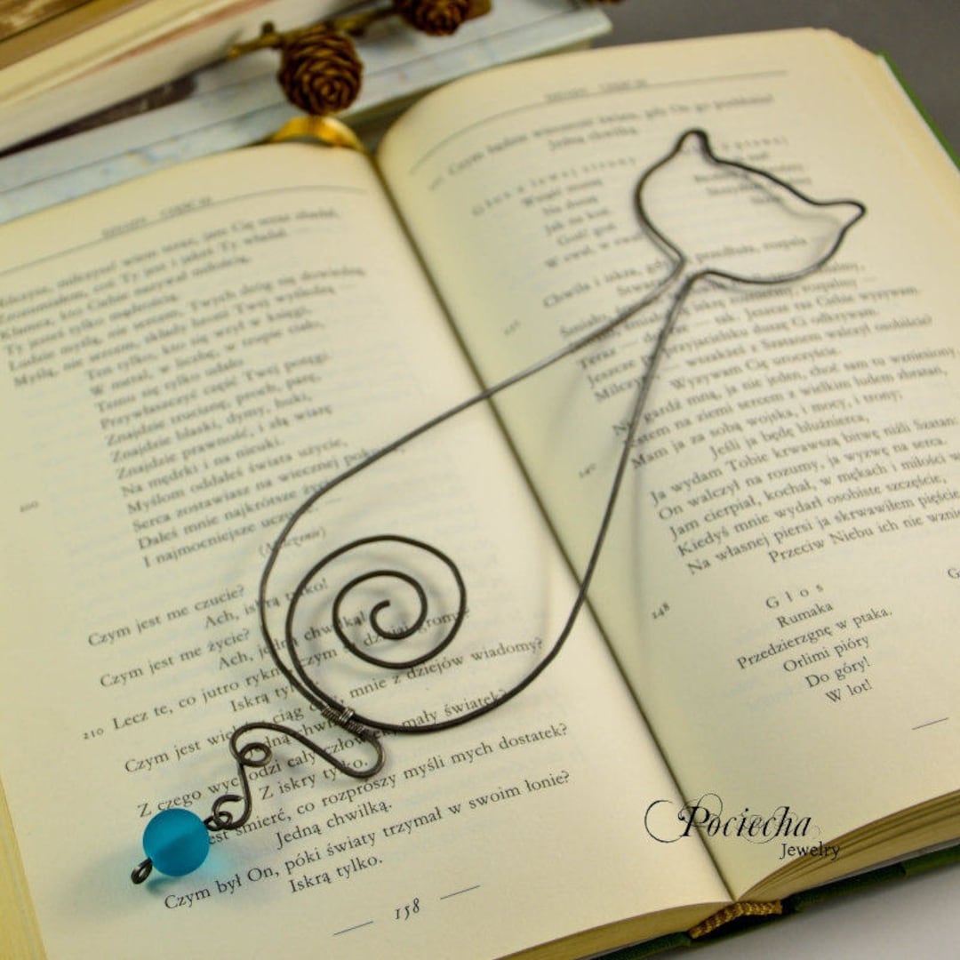 Metal Wire CAT Bookmark, Wire Bookmark, Metal Bookmarks, Christmas ...