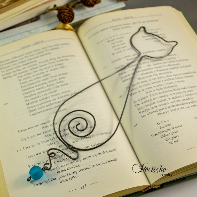Metal Wire CAT Bookmark, Wire Bookmark, Metal Bookmarks, Christmas ...