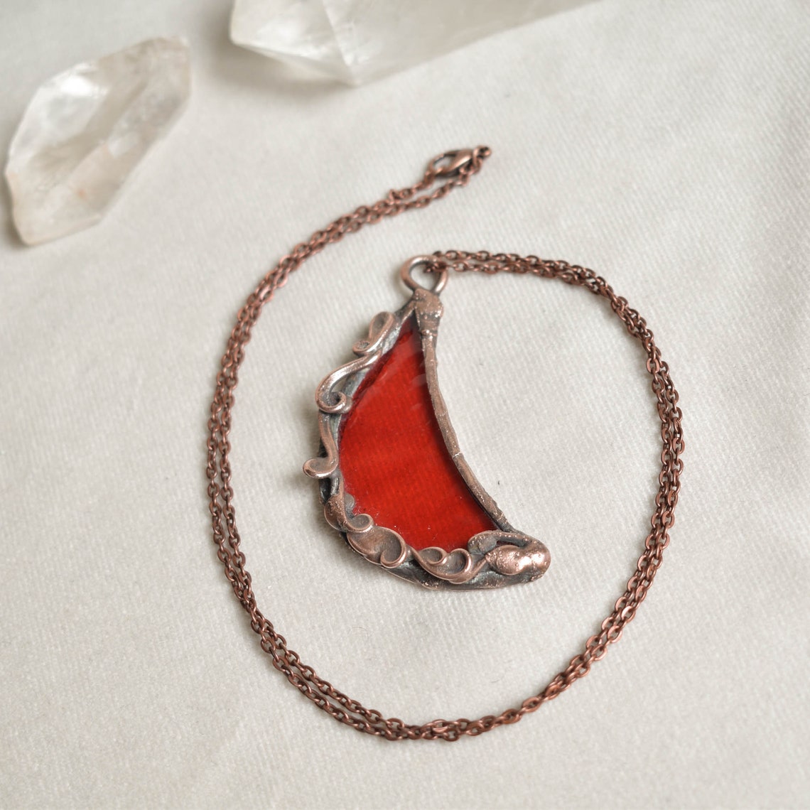 Red Moon Necklace, Blood Moon, Statement Jewelry, Celestial Jewlery ...
