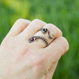 Purple Ring, Snake Ring, Copper Ring, Elven Jewelry, Witchy Ring ...